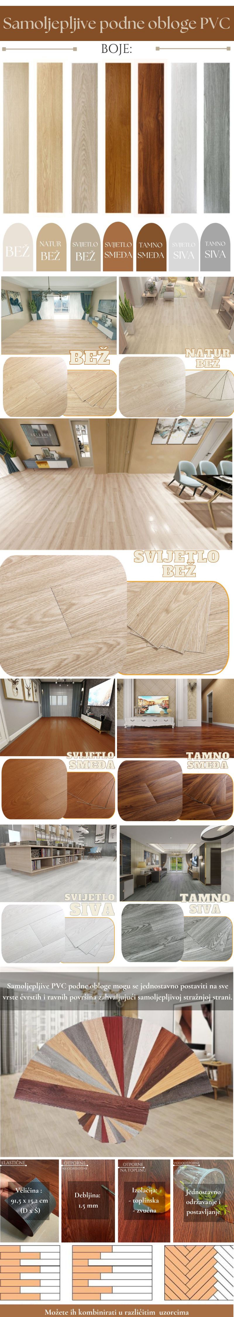 Samoljepljive podne obloge PVC